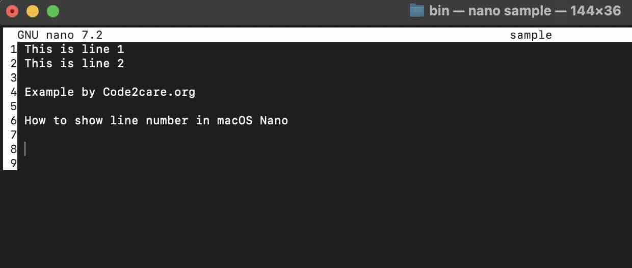 How To Show Line Numbers In Nano On Mac Code2care How To Show Line Numbers In Nano On Mac Code2care
